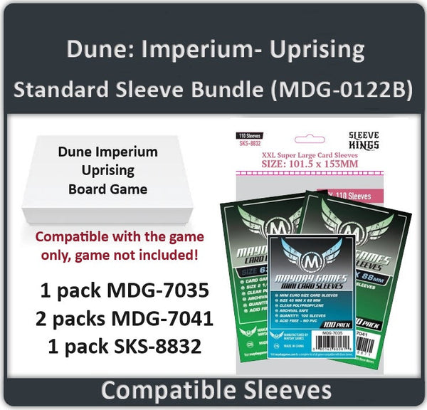 "Dune: Imperium- Uprising" Compatible Card Sleeve Bundle – Mayday Games EU